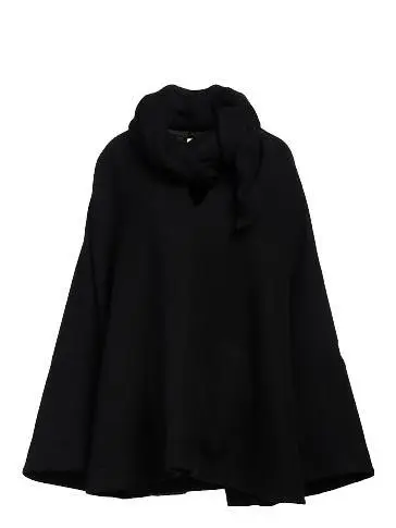 Attico Coat In Virgin Wool And Polyamide - Black