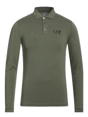 EA7 Polo Shirt Military Size Cotton, Elastane - Green