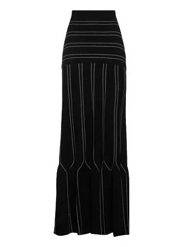 Elisabetta Franchi Maxi Flared Knit Skirt - Black