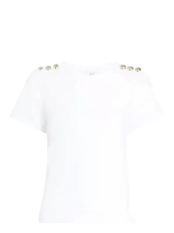 Cinq À Sept Button Embellished T-shirt - White