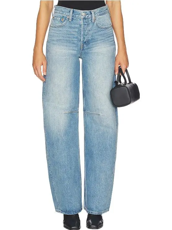 PISTOLA Sydney High Rise Bowed Wide Jeans - Hazy