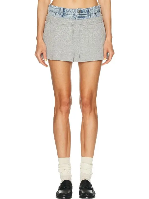 SEROYA Bertha Skirt - Heathered Grey & Tidal