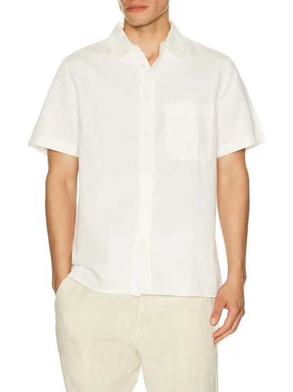 Citizens Of Humanity Short Sleeve Pocket Cairo Shirt In White - Soft White