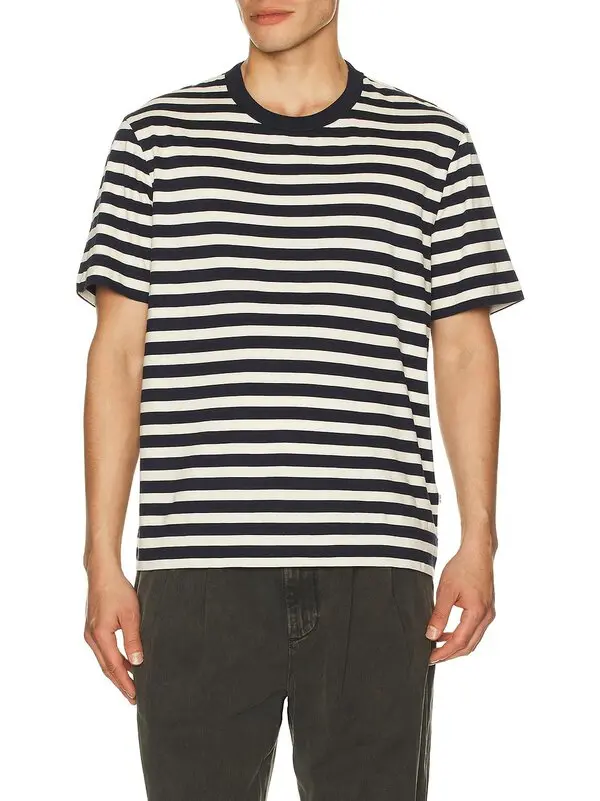 Nn07 Pedro Tee In Navy - Navy Stripe