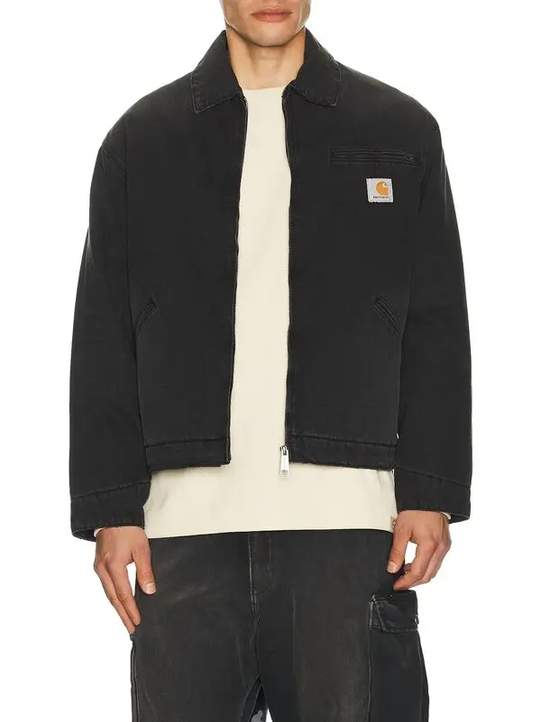 Carhartt Work In Progress Og Detroit Jacket - Black Grind Wash
