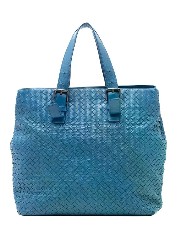 Bottega Veneta Nappa Intrecciato Belted Tote Bag - Blue