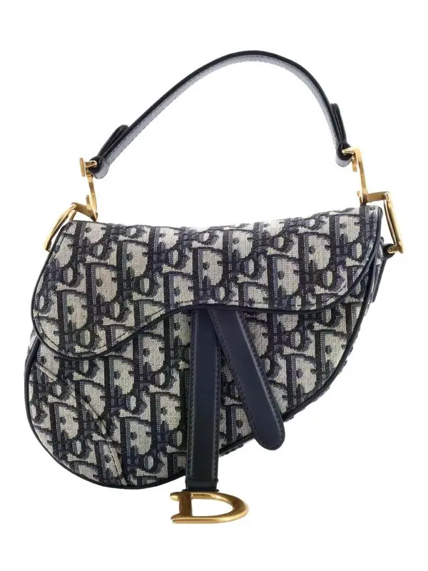 Dior Saddle Handbag Oblique Canvas Mini Shoulder Bag - Blue