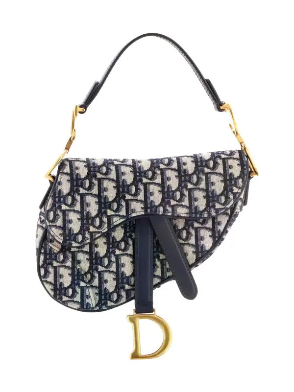 Dior Saddle Handbag Oblique Canvas Mini - Blue