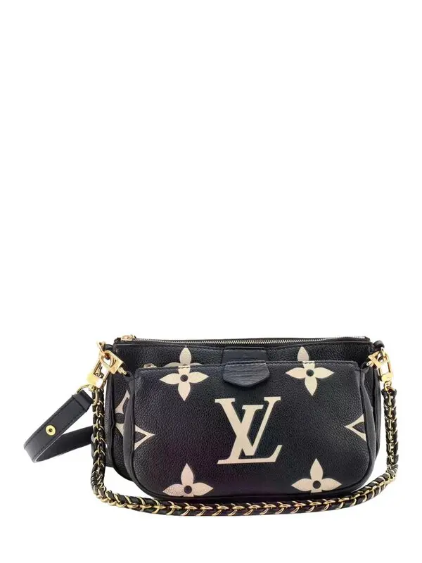 LOUIS VUITTON Multi Pochette Accessoires Bicolor Monogram Empreinte Giant Crossbody Bag - Black