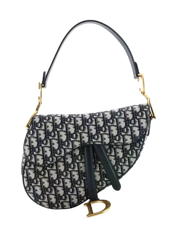 Dior Saddle Handbag Oblique Canvas Medium Shoulder Bag - Blue