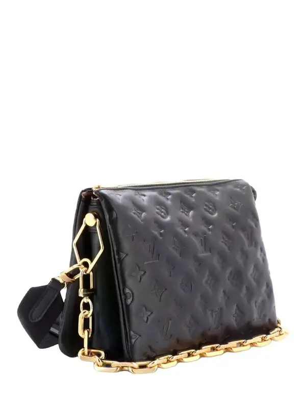 LOUIS VUITTON Coussin Pm Crossbody Bag Monogram Embossed Lambskin - Black