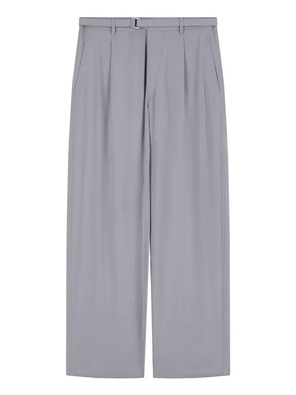 Giorgio Armani Silk And Linen Single-pleat Trousers - Grey