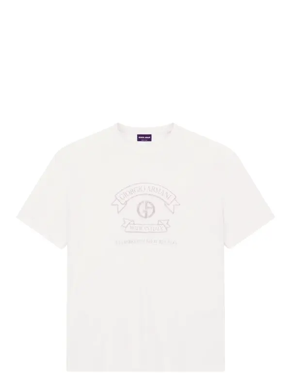 Giorgio Armani Jersey Crew-neck T-shirt With Logo - White