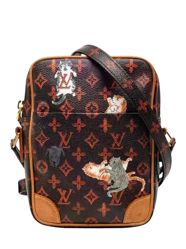 LOUIS VUITTON 2018 Grace Coddington Catogram Paname Crossbody Bag - Black