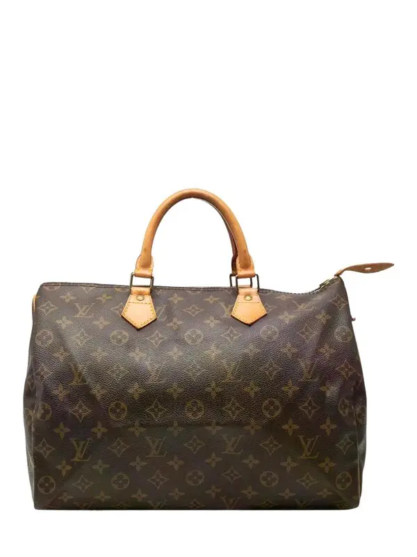 LOUIS VUITTON 1991 Monogram Speedy 35 Boston Bag - Brown
