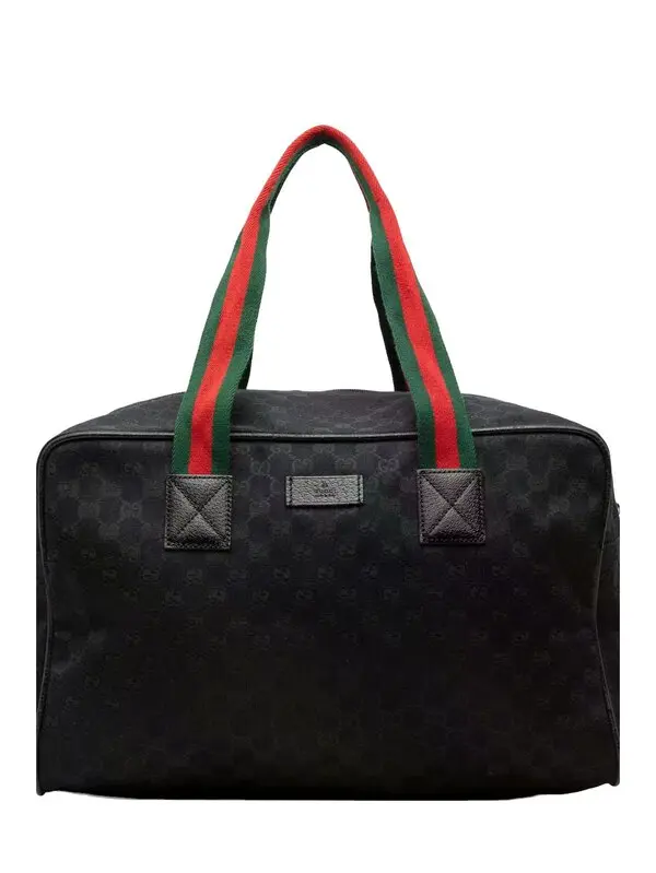 Gucci Gg Canvas Web Travel Bag - Black