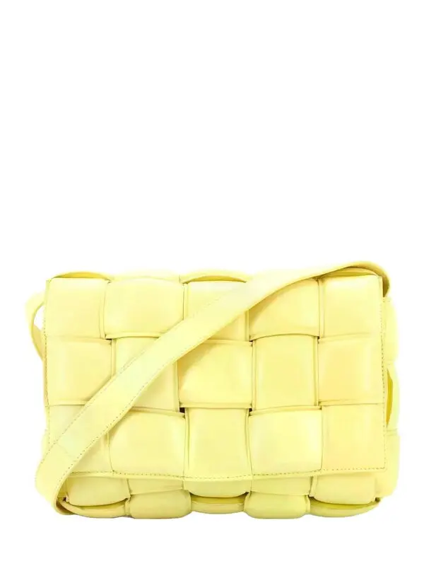 Bottega Veneta Cassette Padded Maxi Intrecciato Leather Crossbody Bag - Yellow