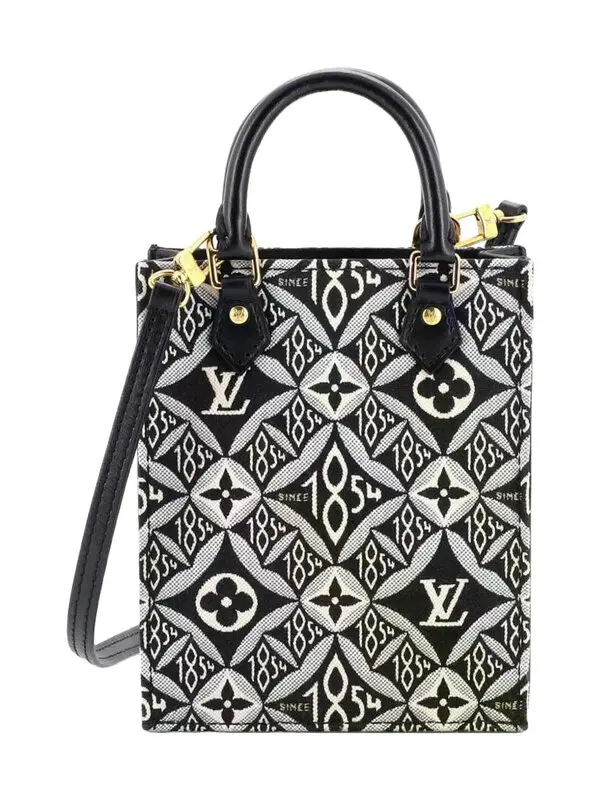 LOUIS VUITTON Petit Sac Plat Bag Limited Edition Since 1854 Monogram Jacquard - Black