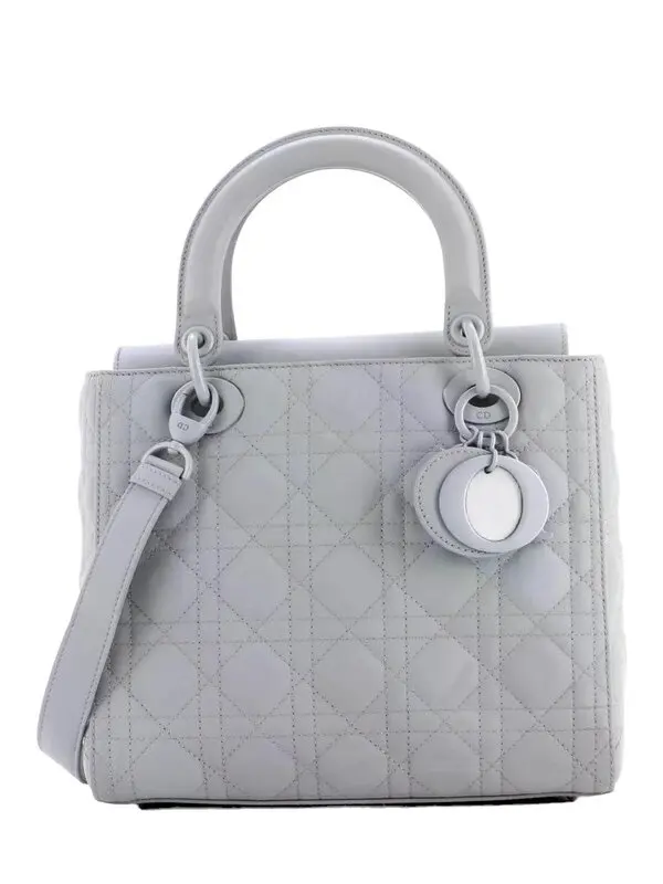 Dior Ultra Matte Lady Medium Satchel - Grey