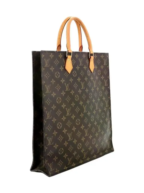 LOUIS VUITTON Sac Plat Monogram Canvas Tote - Brown