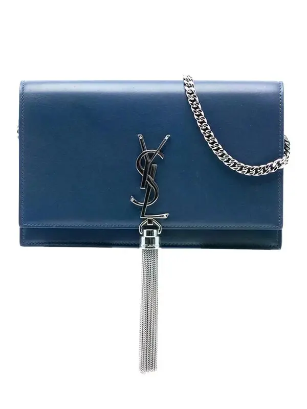 Saint Laurent Monogram Kate Tassel Wallet-on-chain - Blue