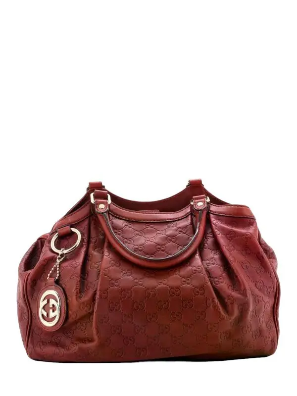 Gucci Sukey Ssima Leather Medium Tote Bag - Red