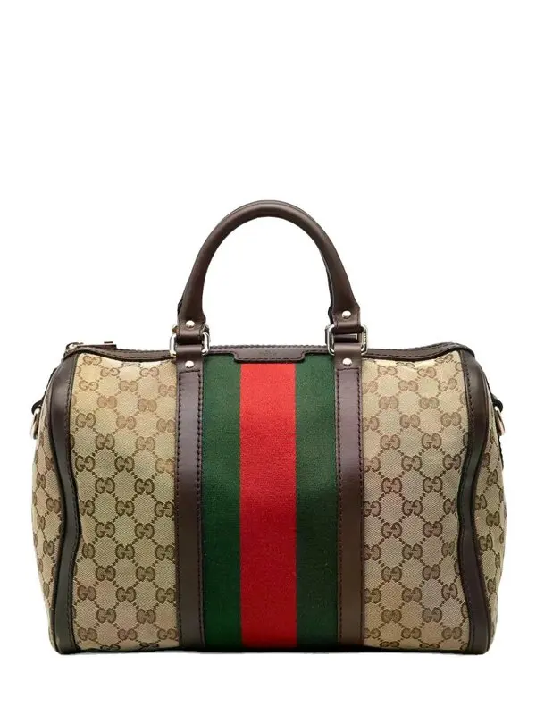 Gucci Gg Canvas Web Joy Boston Satchel - Brown