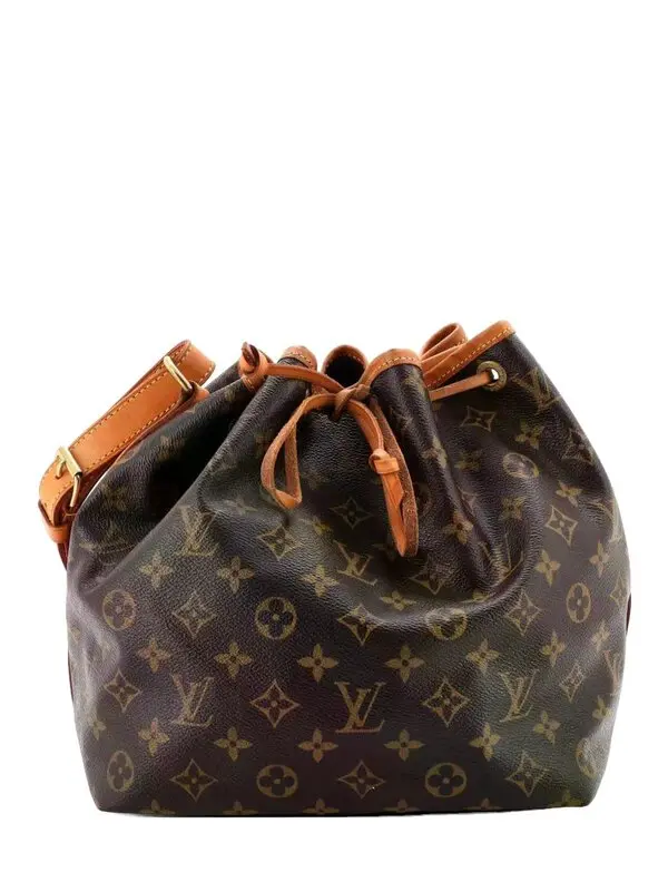 LOUIS VUITTON Petit Noe Handbag Monogram Canvas Bucket Bag - Brown