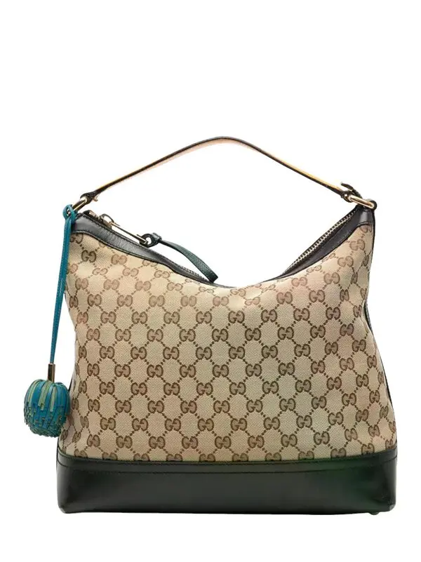 Gucci Gg Canvas Cheer Hobo Handbag - Brown