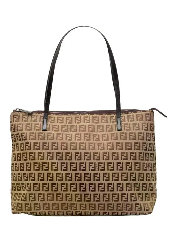 Fendi 2000-2010 Small Zucchino Canvas Tote Bag - Brown