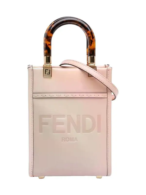 Fendi Mini Leather Sunshine Shopper Tote - Pink