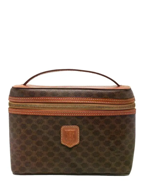 Celine 1996 Macadam Coated Canvas Vanity Bag - Brown