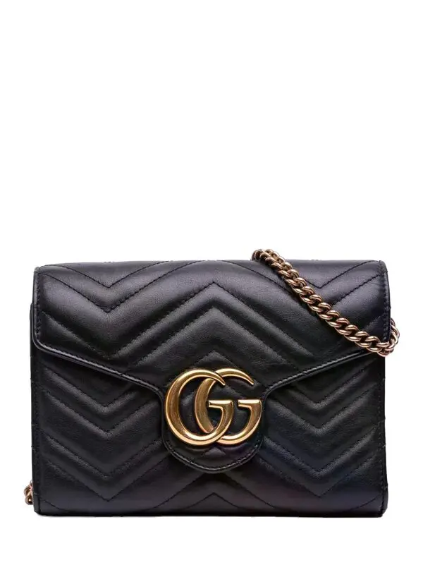Gucci Gg Marmont Wallet On Chain - Black