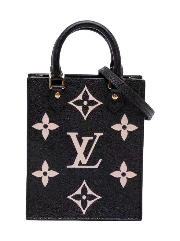 LOUIS VUITTON Bicolor Monogram Empreinte Petit Sac Plat - Black
