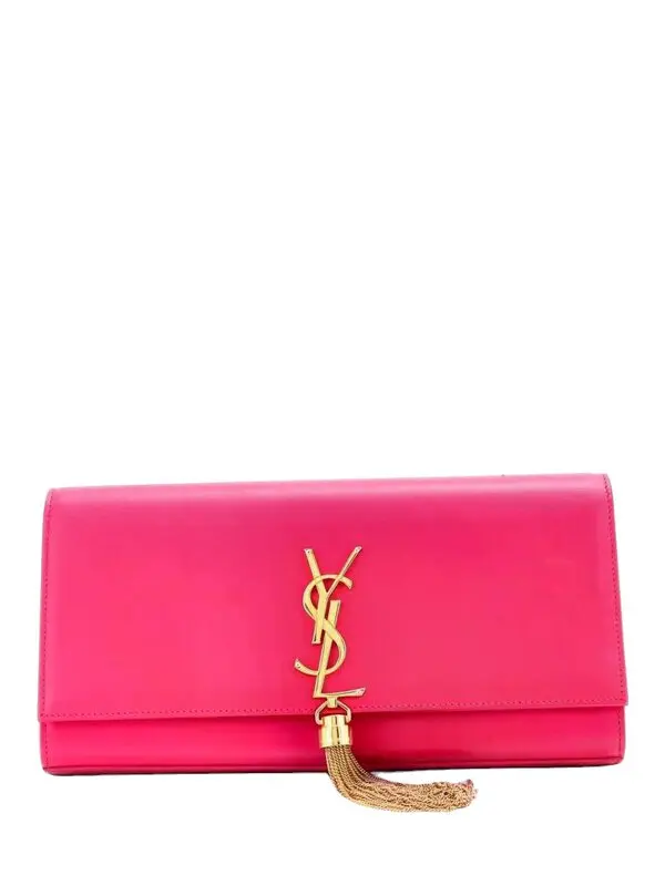 Saint Laurent Classic Monogram Tassel Long Clutch Bag - Pink