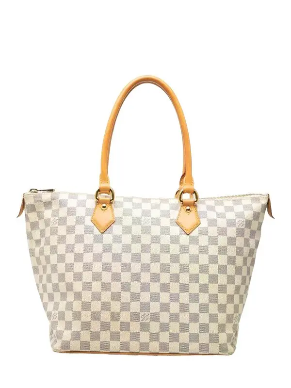 LOUIS VUITTON 2008 Damier Azur Saleya Mm Tote Bag - White