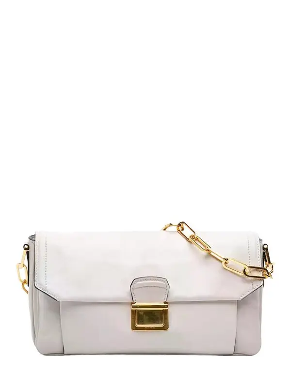 Miu Miu Vitello Soft Chain Flap Shoulder Bag - White