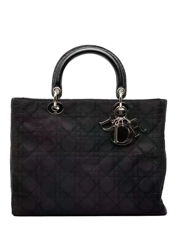 Dior 1999 Large Nylon Cannage Lady Satchel - Black