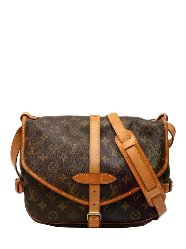 LOUIS VUITTON 1993 Monogram Saumur 30 Crossbody Bag - Brown