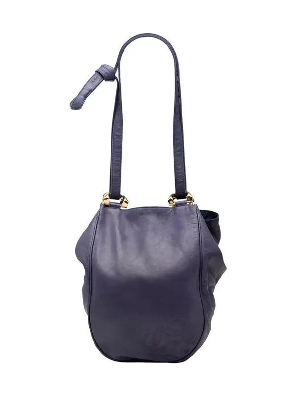 Loewe Anagram Leather Shoulder Bag - Purple