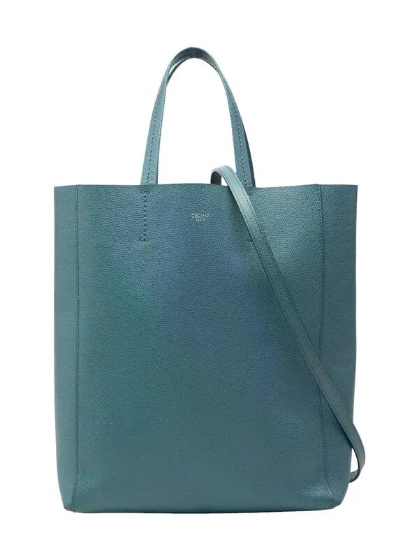 Celine 2019 Small Grained Calfskin Vertical Cabas Satchel - Blue