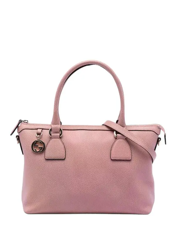 Gucci Dollar Calfskin Gg Charm Satchel - Pink