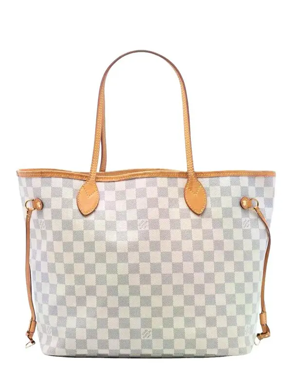 LOUIS VUITTON 2017 Damier Azur Neverfull Mm Tote Bag - White