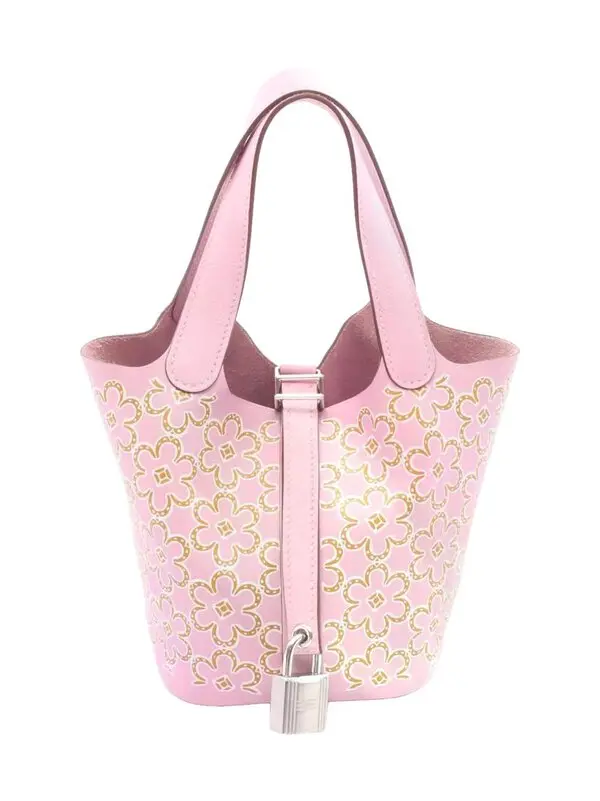 Hermès 2022 Micro Swift Lucky Daisy Picotin Lock 14 Handbag - Pink