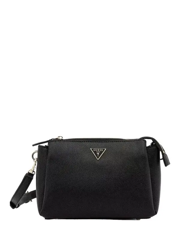 Guess Triangle Logo Crossbody Bag - Black