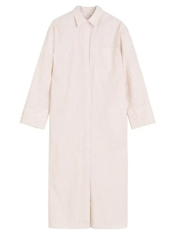 BY MALENE BIRGER Perroti Organic Cotton Maxi Dress - Dark Sand Stripe