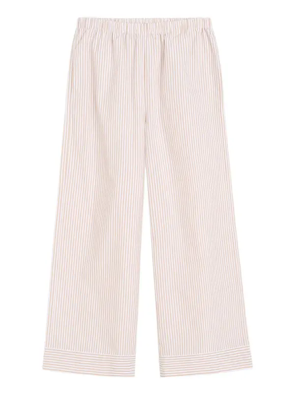 BY MALENE BIRGER Mirabello Organic Cotton Trousers - Dark Sand Stripe