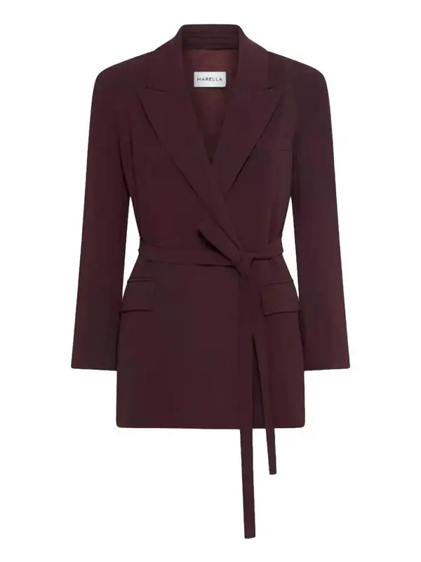 Marella Belted Single-breasted Blazer - Red
