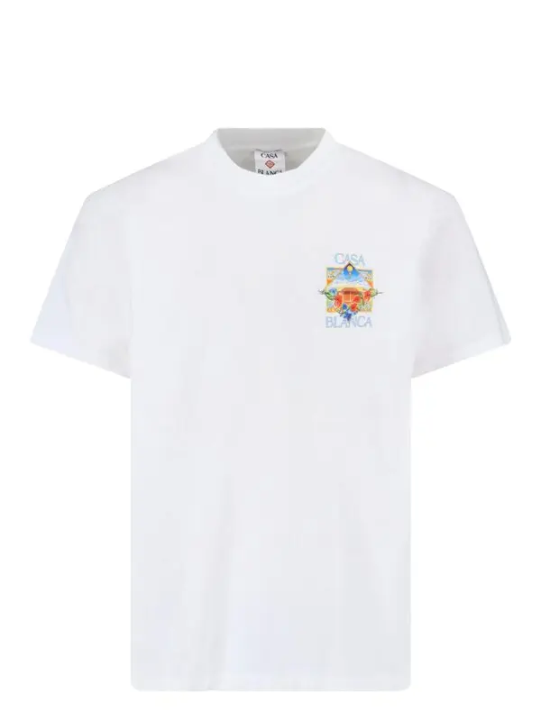 Casablanca Flower Court Icon' T-shirt - White