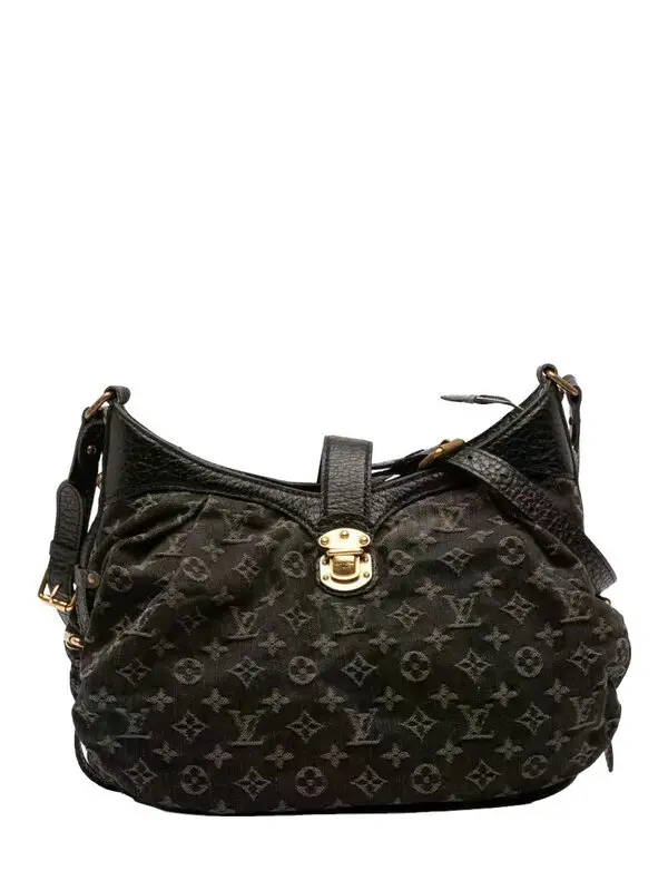 LOUIS VUITTON 2008 Monogram Denim Mahina Xs Crossbody Bag - Black